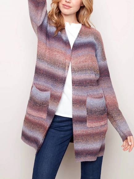 CHARLIE B | Sweaters | New Charlie B Striped Cardigan In Fig | Poshmark